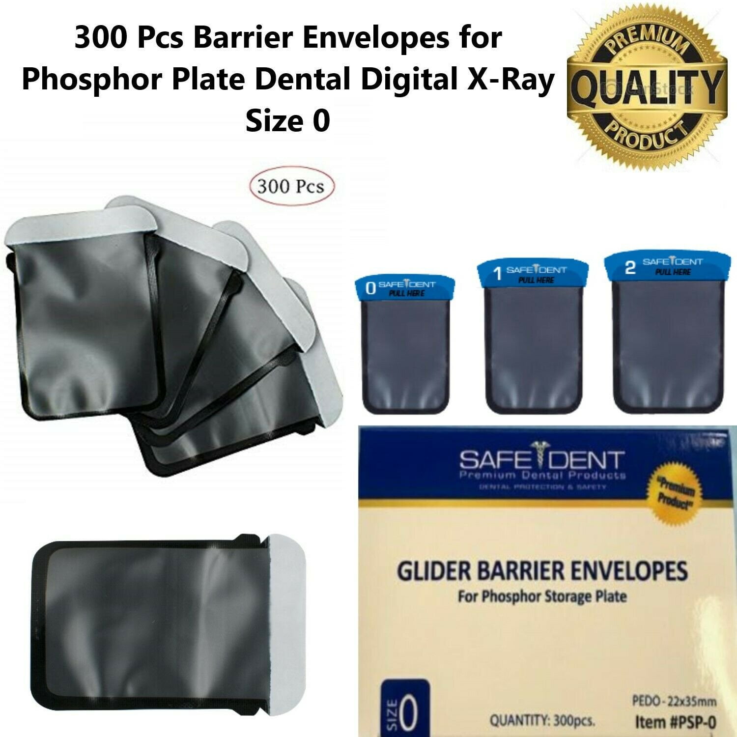 300pcs Size 0 Dental Barrier Envelopes For X-Ray Imaging Phosphor Plate ...