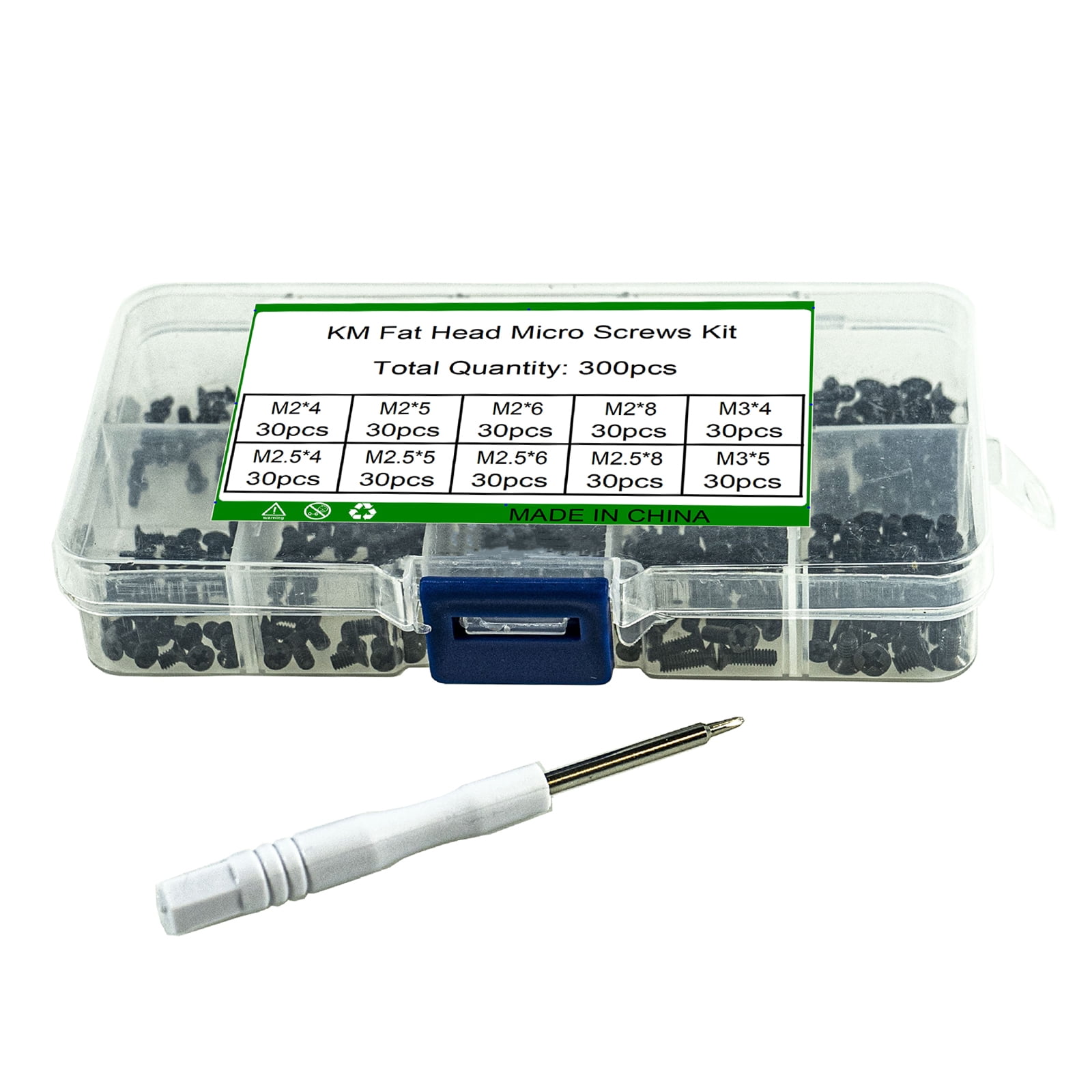 300pcs Small Screw Set Short Screws Assortment Flat Head Tapping ...