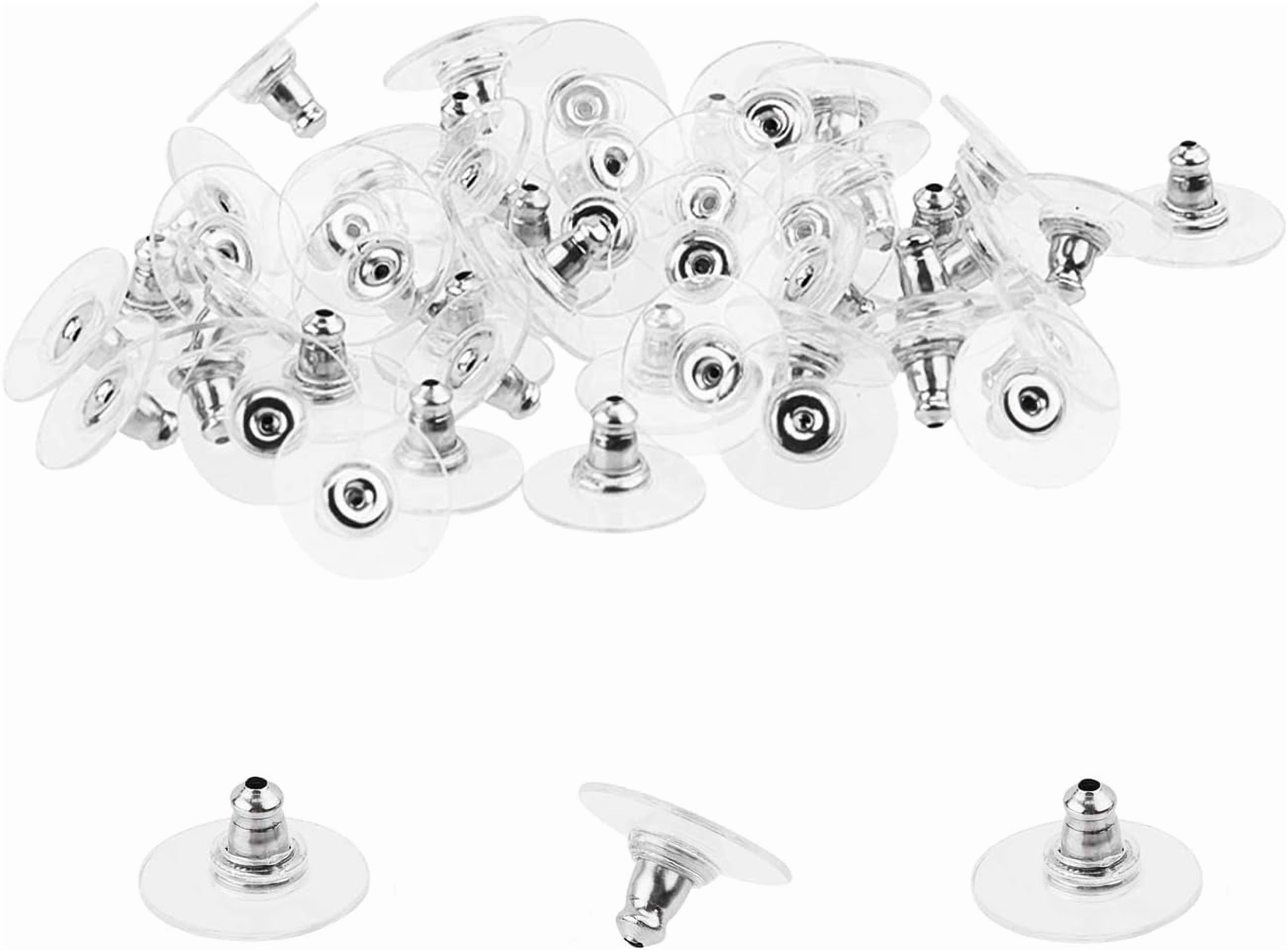 300pcs Stainless Steel Earring Backs Fit for 0.8mm Pin Replacement ...