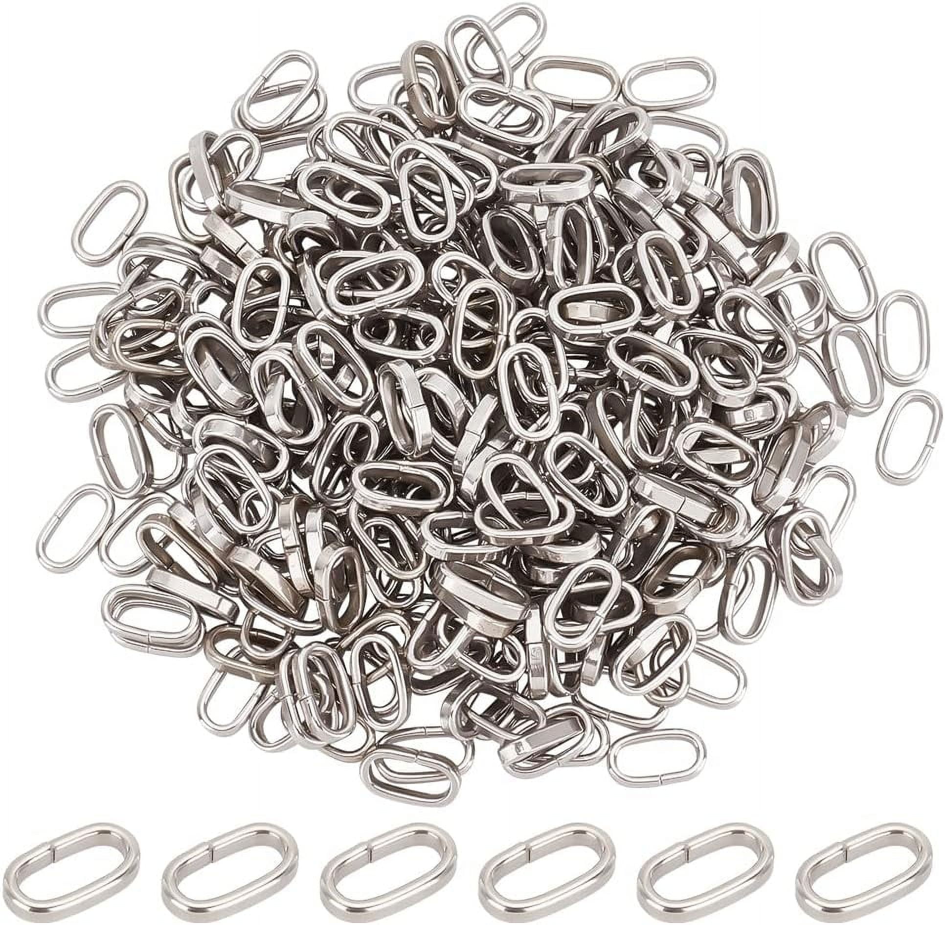300pcs Stainless Steel Linking Ring Quick Link Connectors Oval Linking Rings Oval Connectors ...