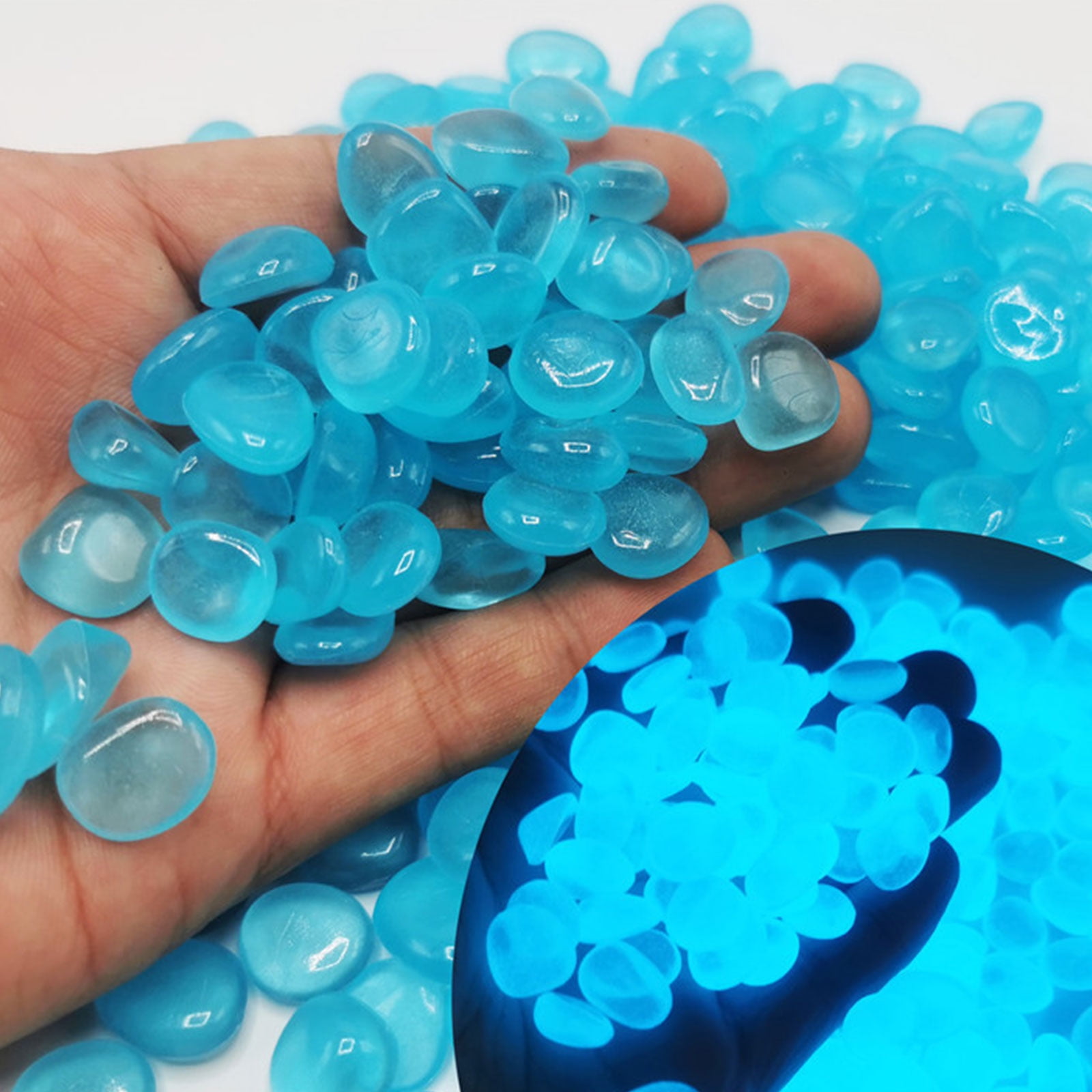 300pcs/bag Outdoor Yard Stones GardensPebbles Glow In Dark Fish Tanks ...