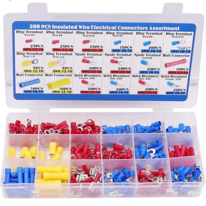 300pcs cold-pressed terminal box combination male and female pre ...