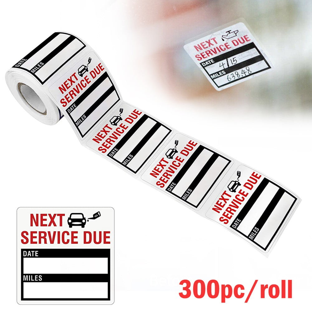 300pcs/roll Oil Change Maintenance Service Reminder Stickers Window ...