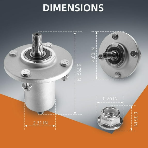 30138800 Mower Deck Spindle, Fits Ariens Ikon 42/48/52/60 & Gravely ZT ...