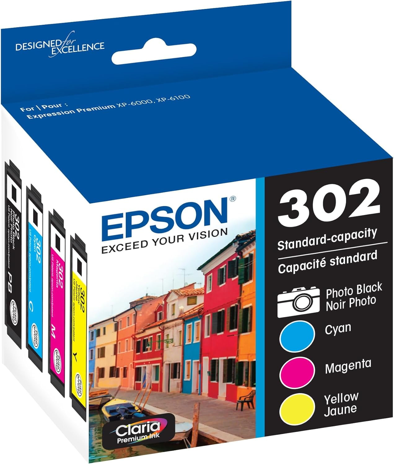 302 Claria Premium Ink Color Combo Pack for Expression Premium XP-6000 ...