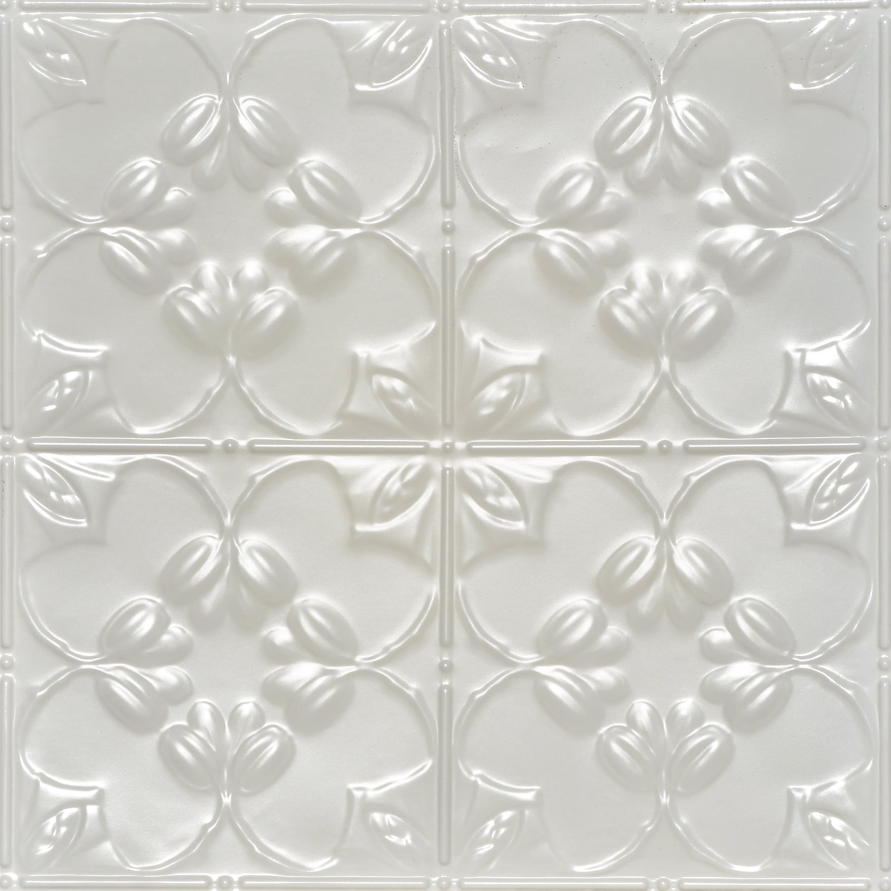 302 - Tin Plated Drop-In Ceiling Tile 12 in x 12 in Sample in Eggshell ...