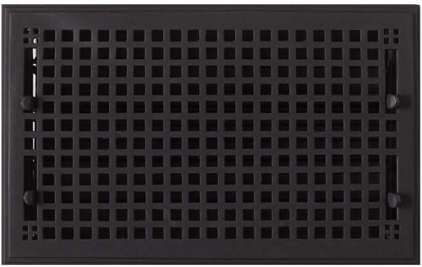 302226 Mission Cast Iron Floor Register - 8" x 14" - Black Powder Coat ...