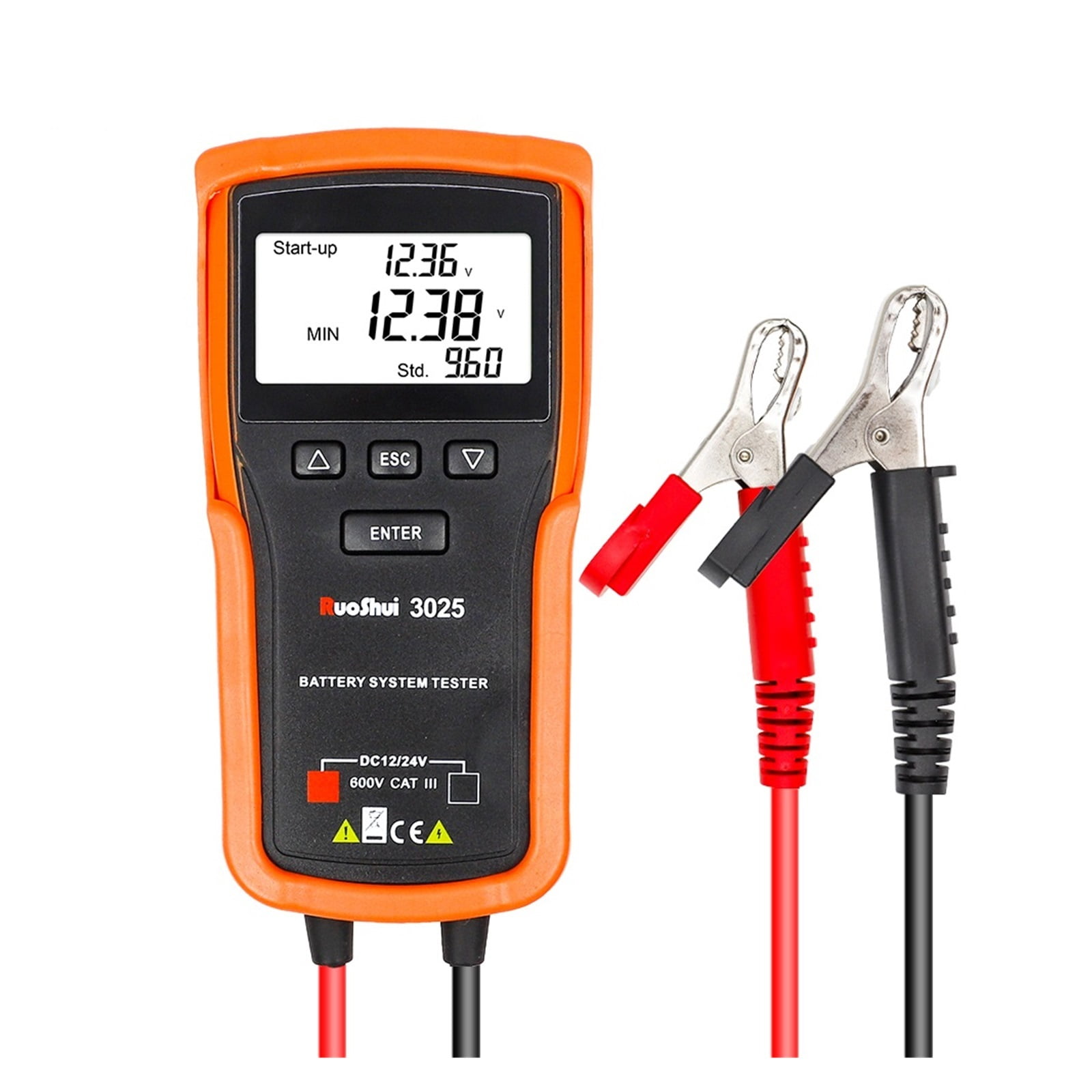 3025 Battery Tester 12V/24V Car Motorcycle System Analyzer Quick CCA ...