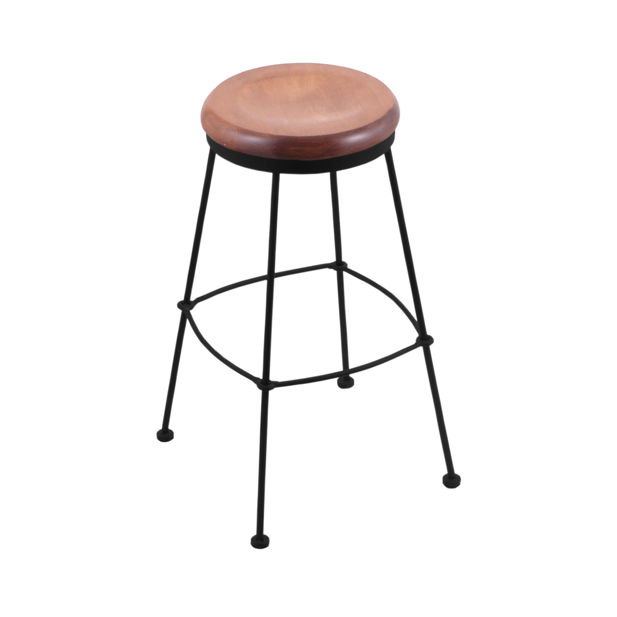 3030 25" Stationary Counter Stool with Black Wrinkle Finish and Medium ...