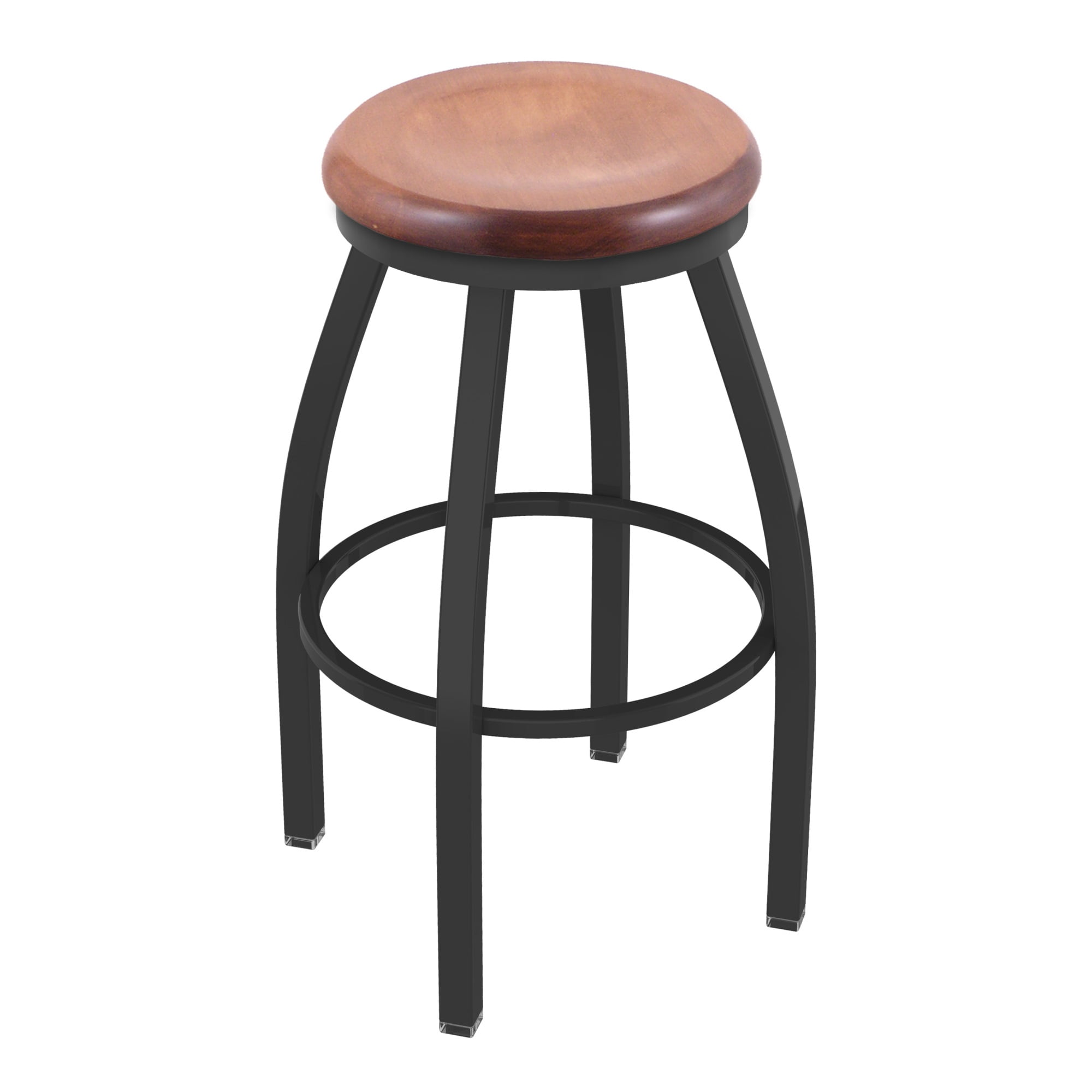 3030 25" Stationary Counter Stool with Black Wrinkle Finish and Natural ...