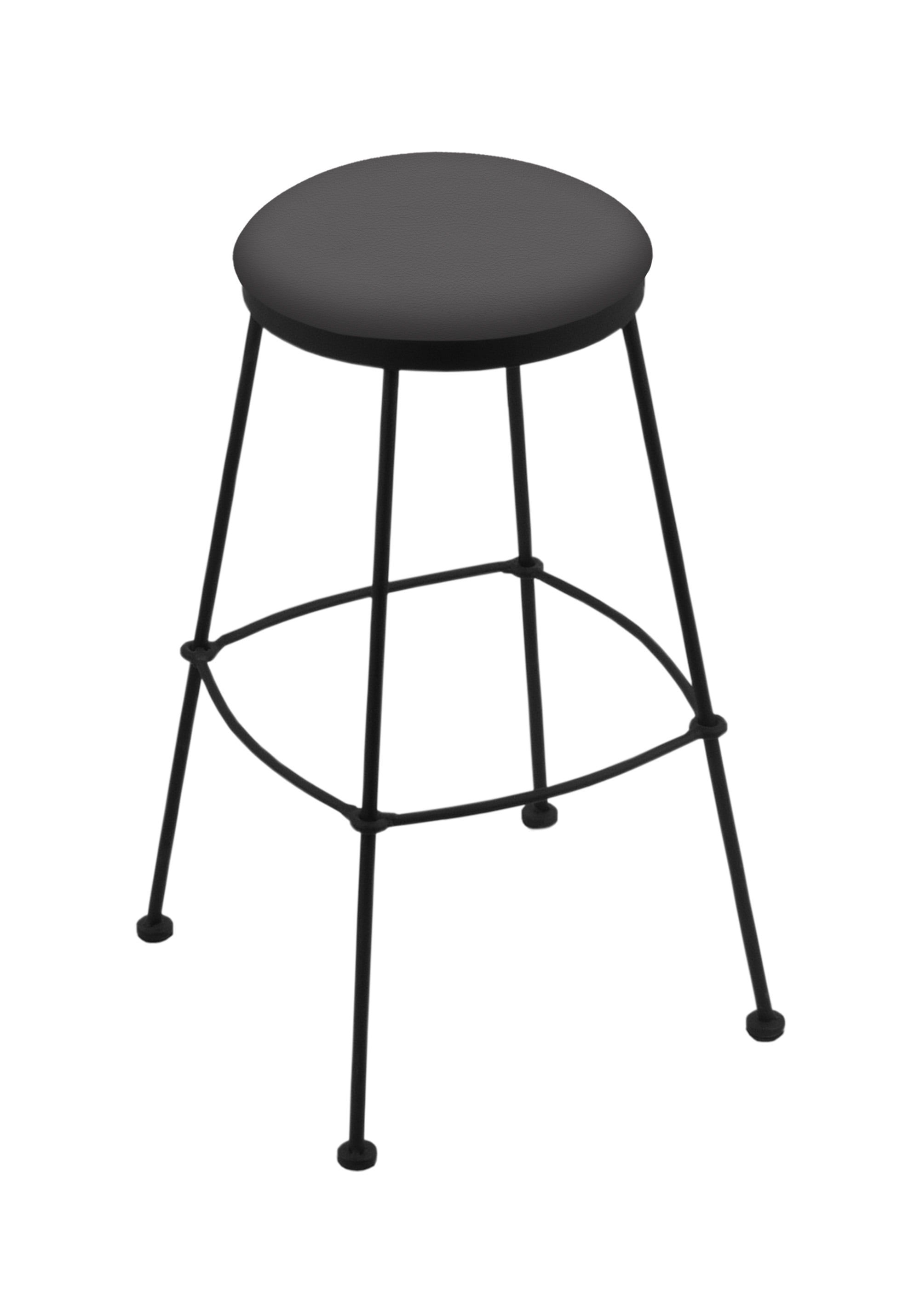 3030 30" Stationary Bar Stool with Black Wrinkle Finish and Canter ...