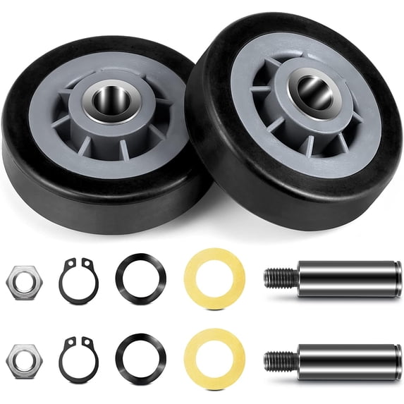 303373K Dryer Drum Support Roller, 2 PACK (Upgrade 2024) Roller Wheel ...