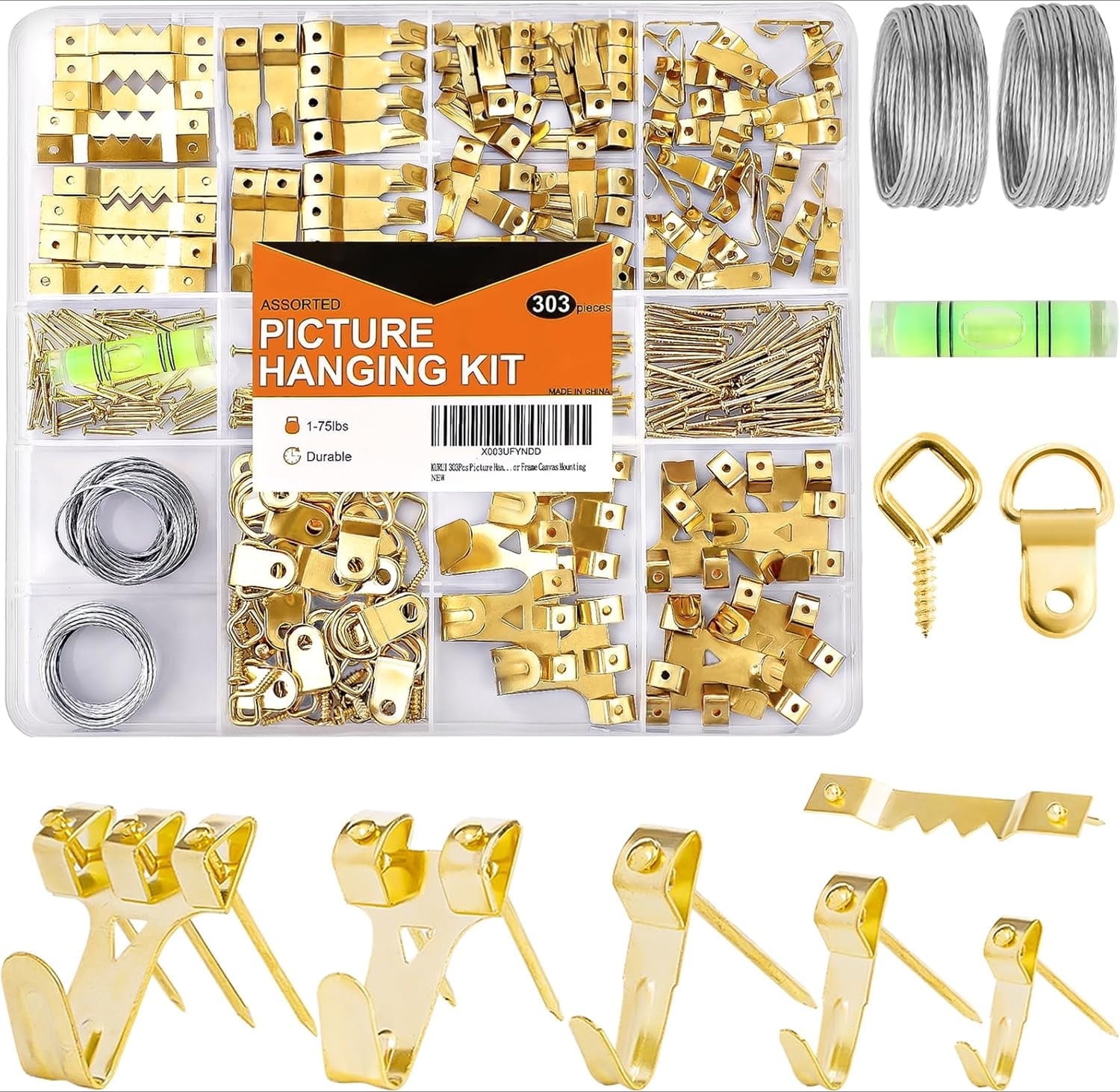 303Pcs Picture Hanging Kit, Picture Hangers Assorted Kit with Heavy ...