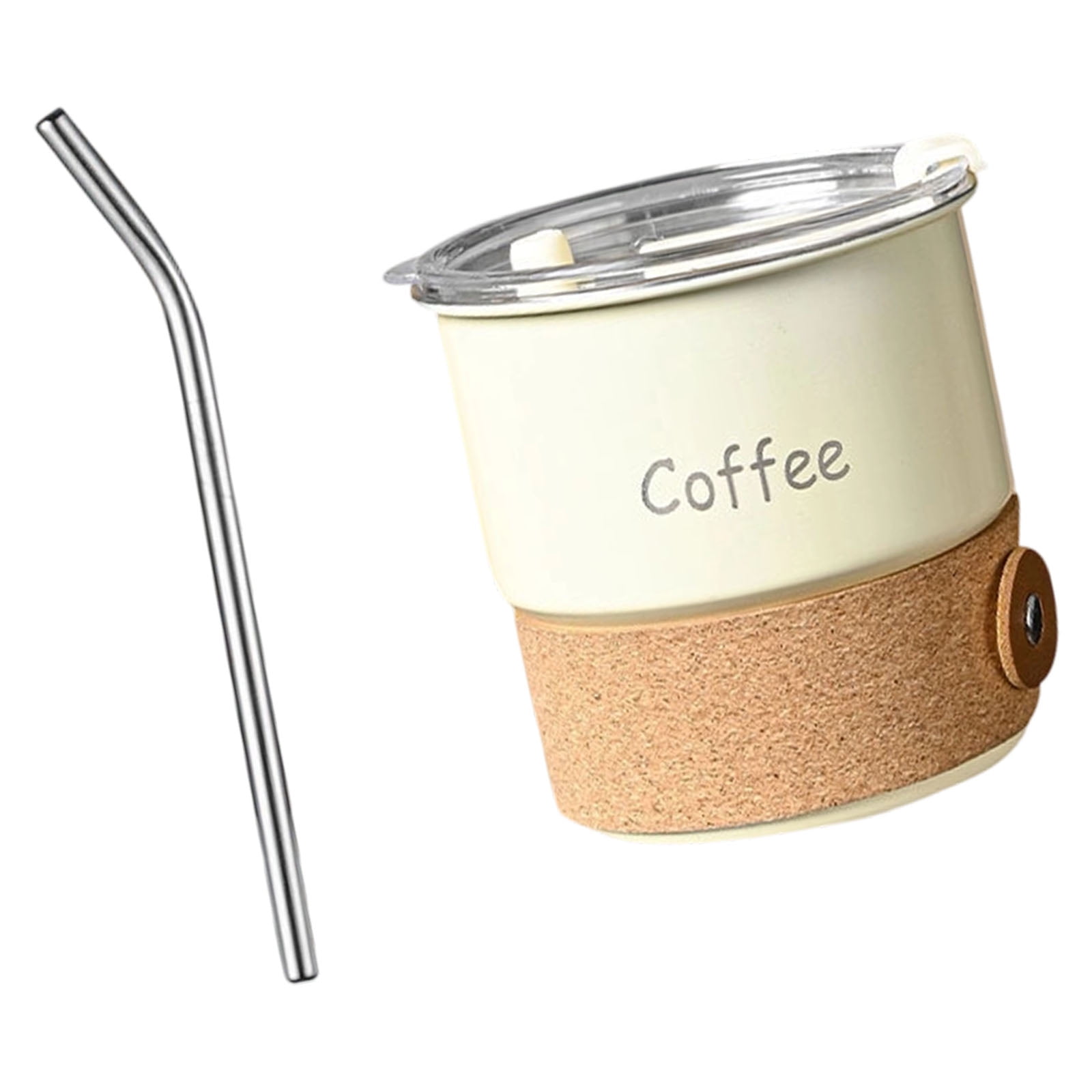 304 Double Walled Stainless Steels Coffee Cup Insulation Leakproof Lid ...