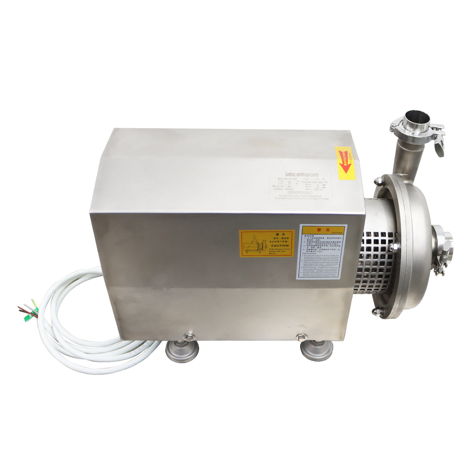 304 Food Grade Centrifugal Pump Sanitary Beverage Pump 10T/h 220V ...