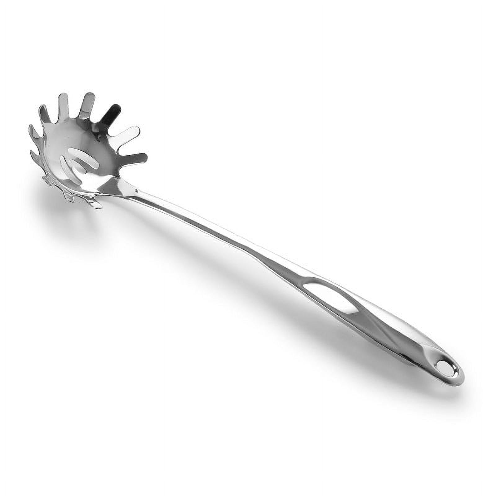 304 Pasta Spoon,Pasta Server with Teeth,1-Pcs Stainless Steel Spaghetti ...