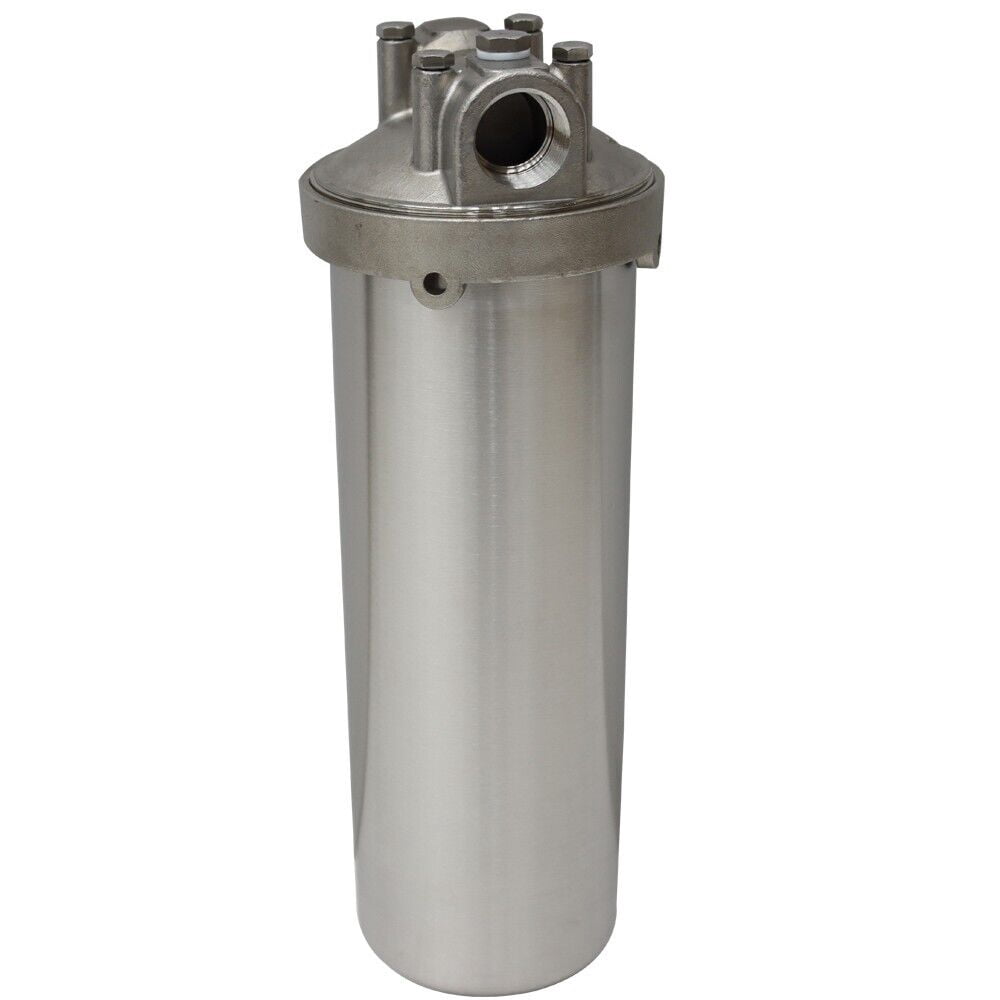 304 SS Food Grade Water Filter Housing 10" L cartridges 3/4in NPT with ...