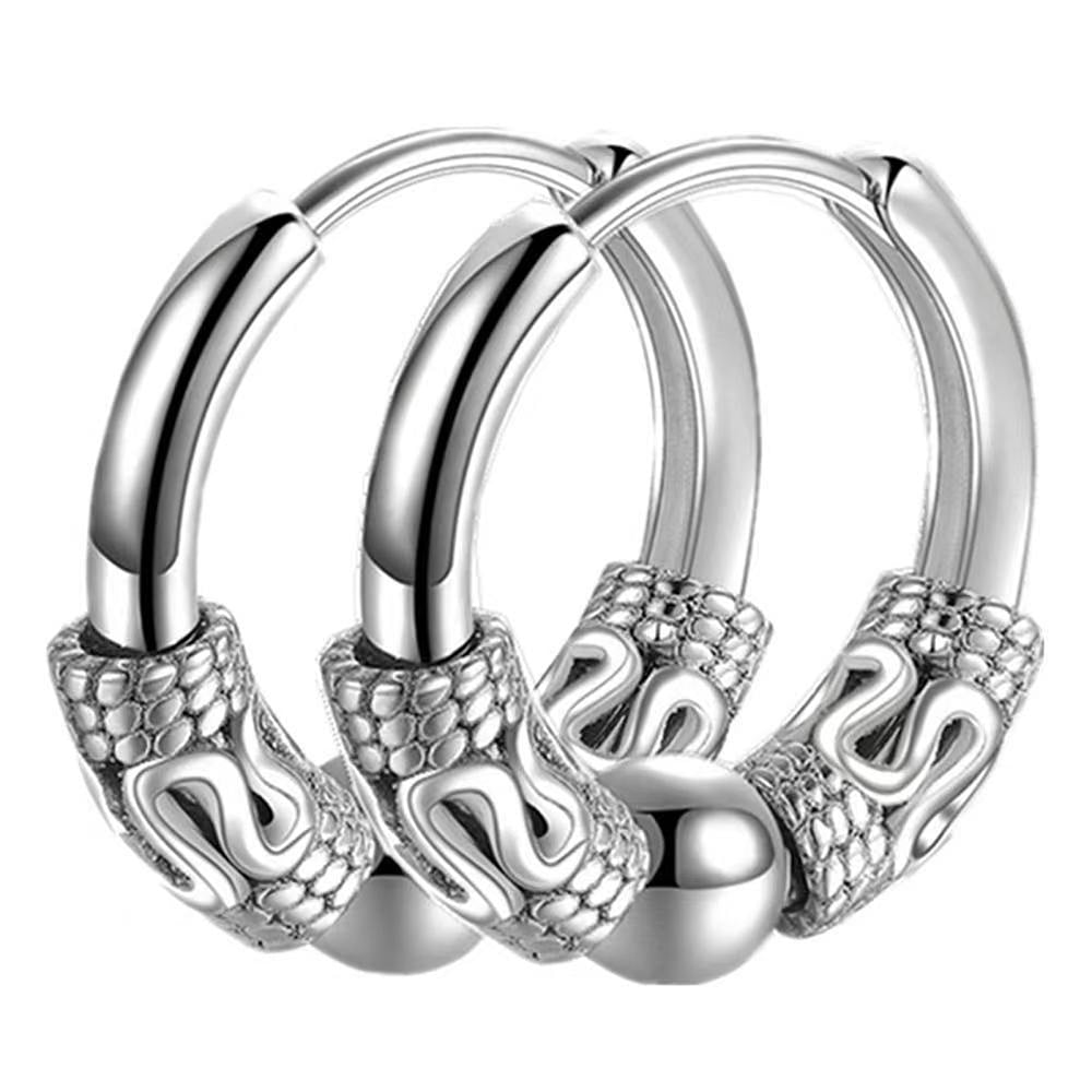 304 Stainless Steel 14 pc Non-Tarnish 304 Stainless Steel Beaded Hoop ...