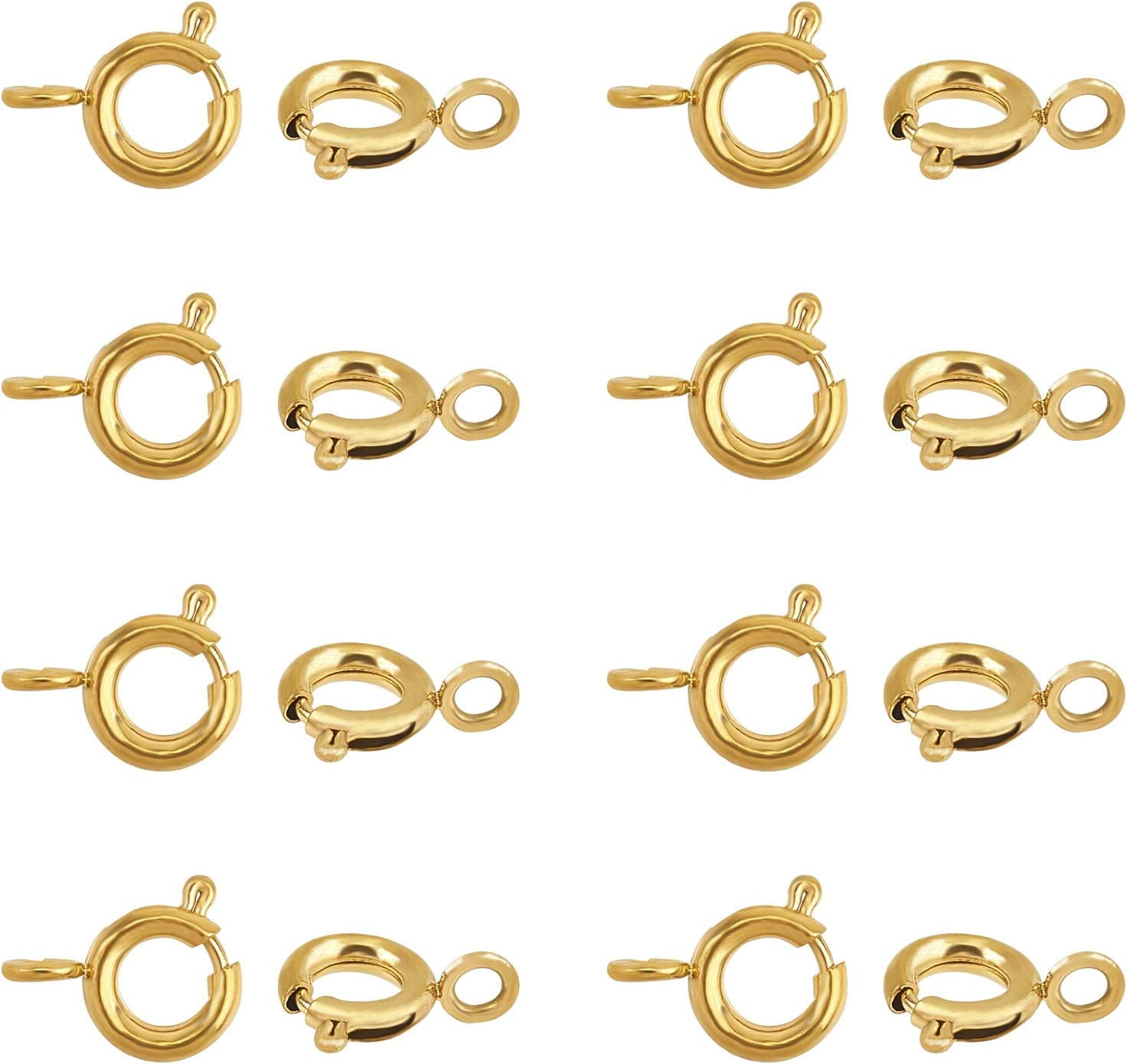 304 Stainless Steel 20pcs Golden Spring Ring Clasps Stainless Steel ...