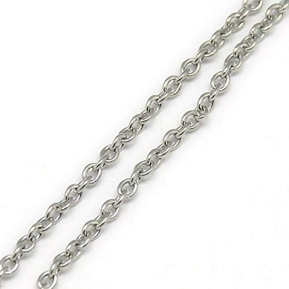 304 Stainless Steel 2Pcs Trendy Unisex 304 Stainless Steel Cable Chain ...