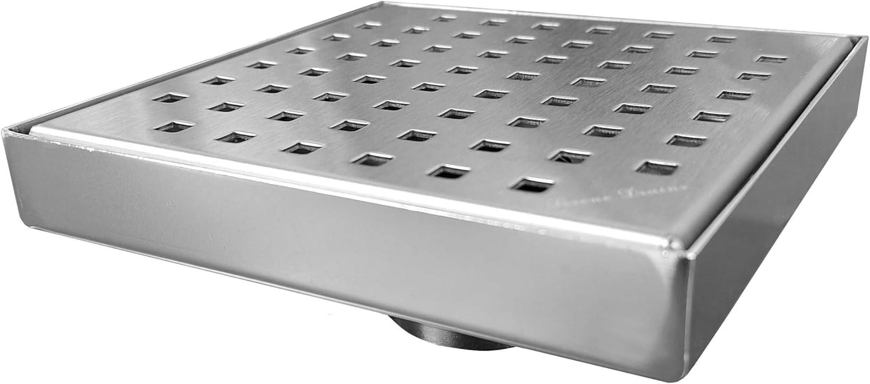 304 Stainless Steel 6 Inch Brushed Nickel Square Shower Drain Kit for ...