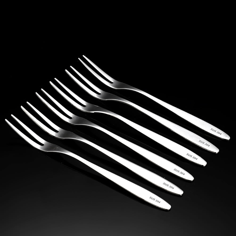304 Stainless Steel 6 Piece Fruit Fork Set for Appetizers Cocktails ...