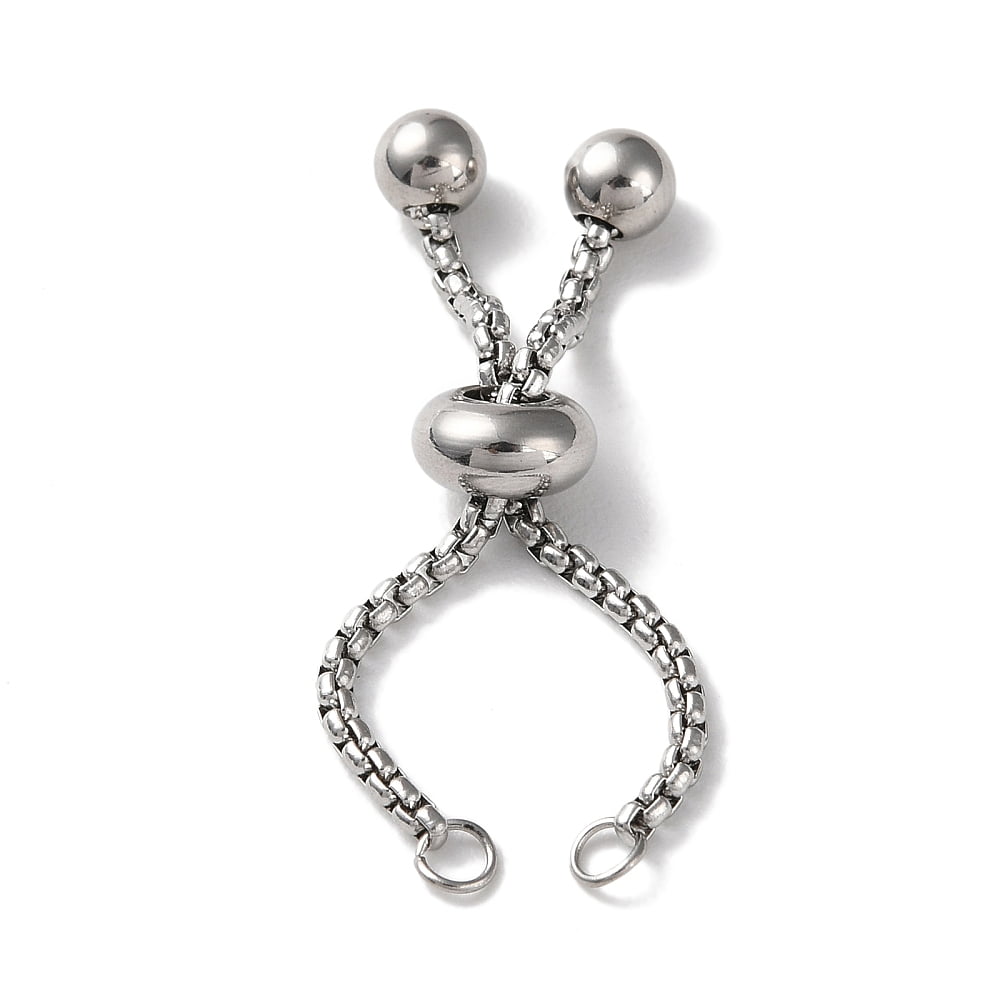 304 Stainless Steel Adjustable Finger Ring Findings Slider Chains for ...