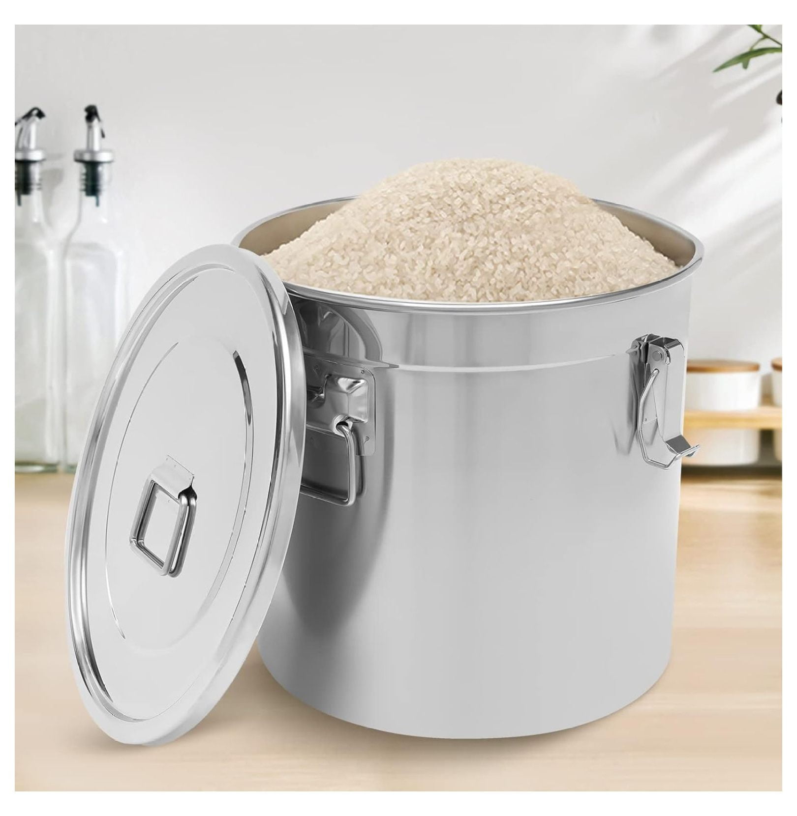 304 Stainless Steel Airtight Canister Airtight Cereal Container Food ...