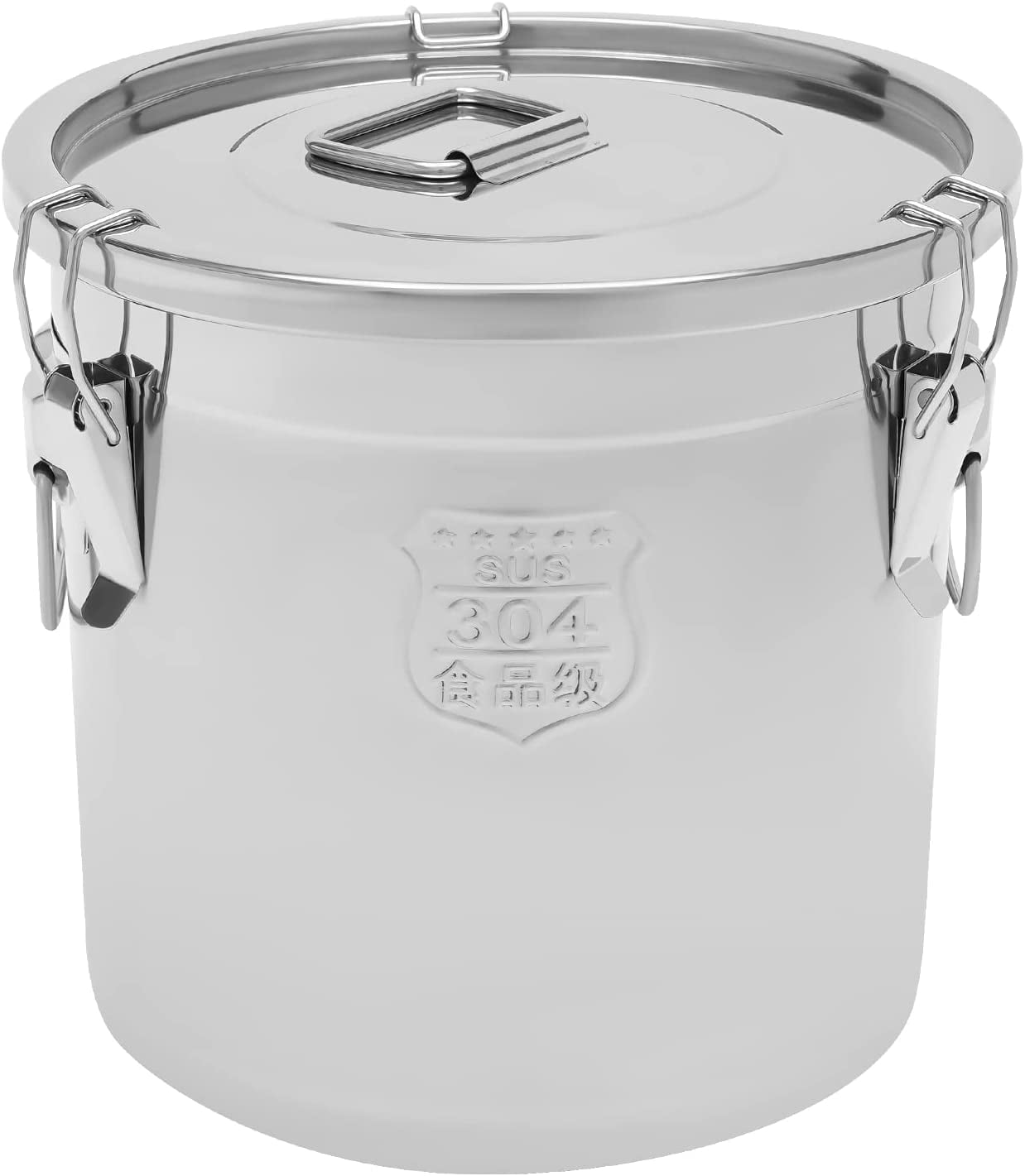 304 Stainless Steel Airtight Canister with Airtight Lids, 5.5Gal Large ...