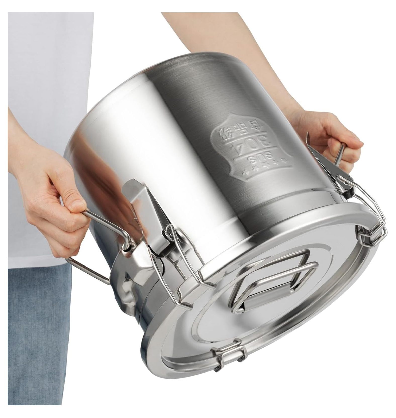 304 Stainless Steel Airtight Canister with Airtight Lids and Sturdy ...