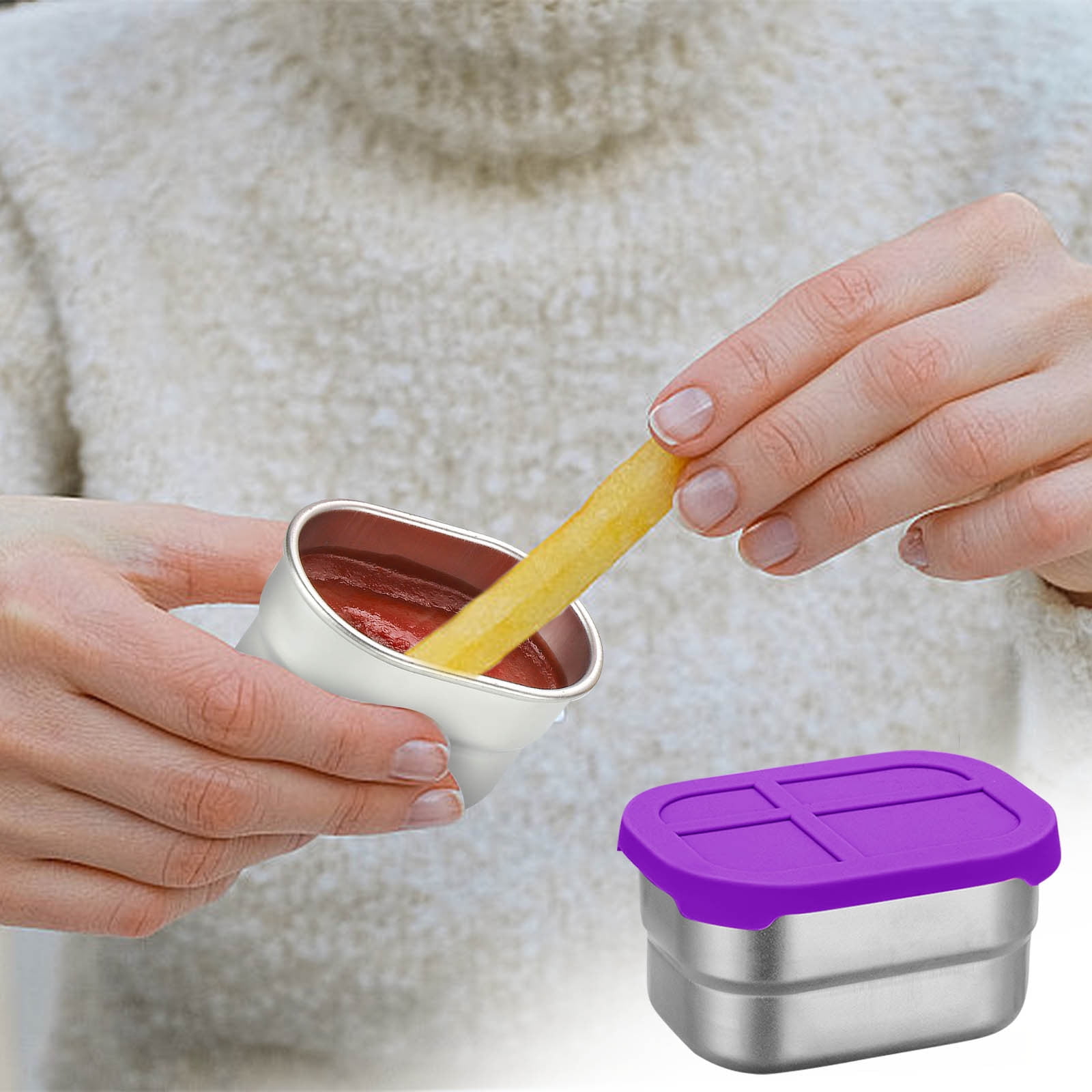 304 Stainless Steel Airtight Dipping Cups (230ml) – Commercial-Grade ...