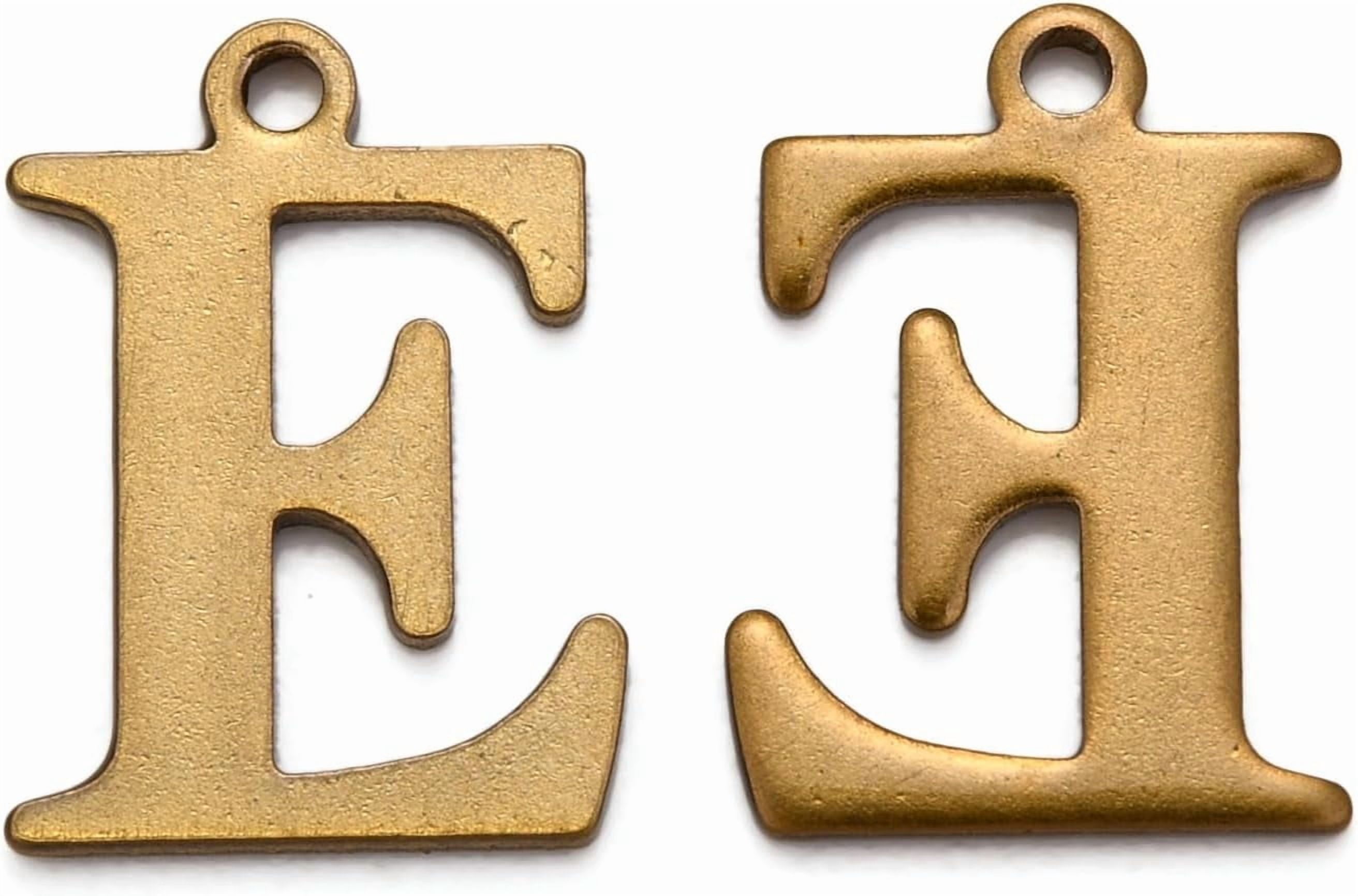 304 Stainless Steel Alphabet Charms Bronze Letter.E 12x9x1mm Hole: 1mm ...