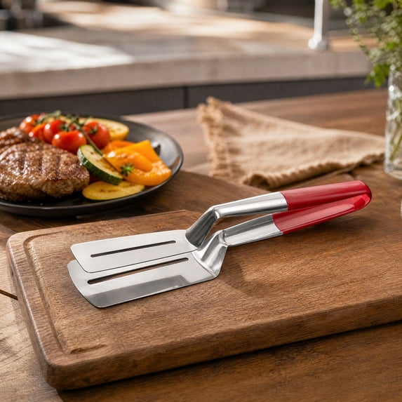 304 Stainless Steel BBQ Grill Tongs, BBQ Grill Tools, Spatula Style ...