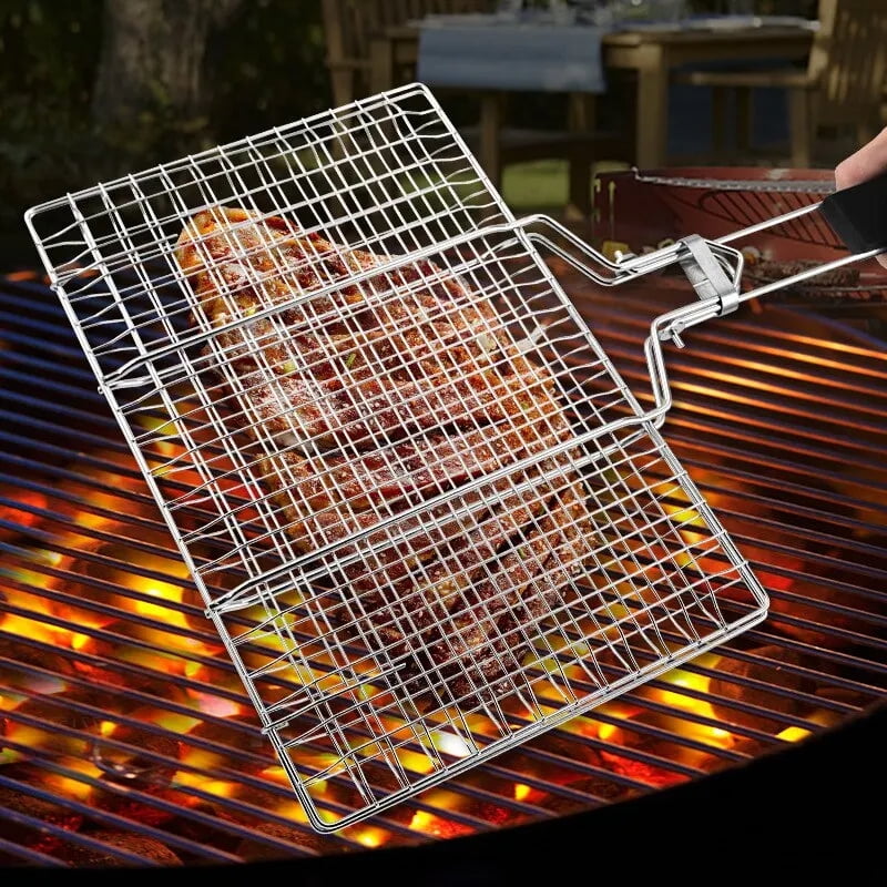 304 Stainless Steel BBQ Mesh Non Stick Grilling Basket Grill Mesh Mat ...