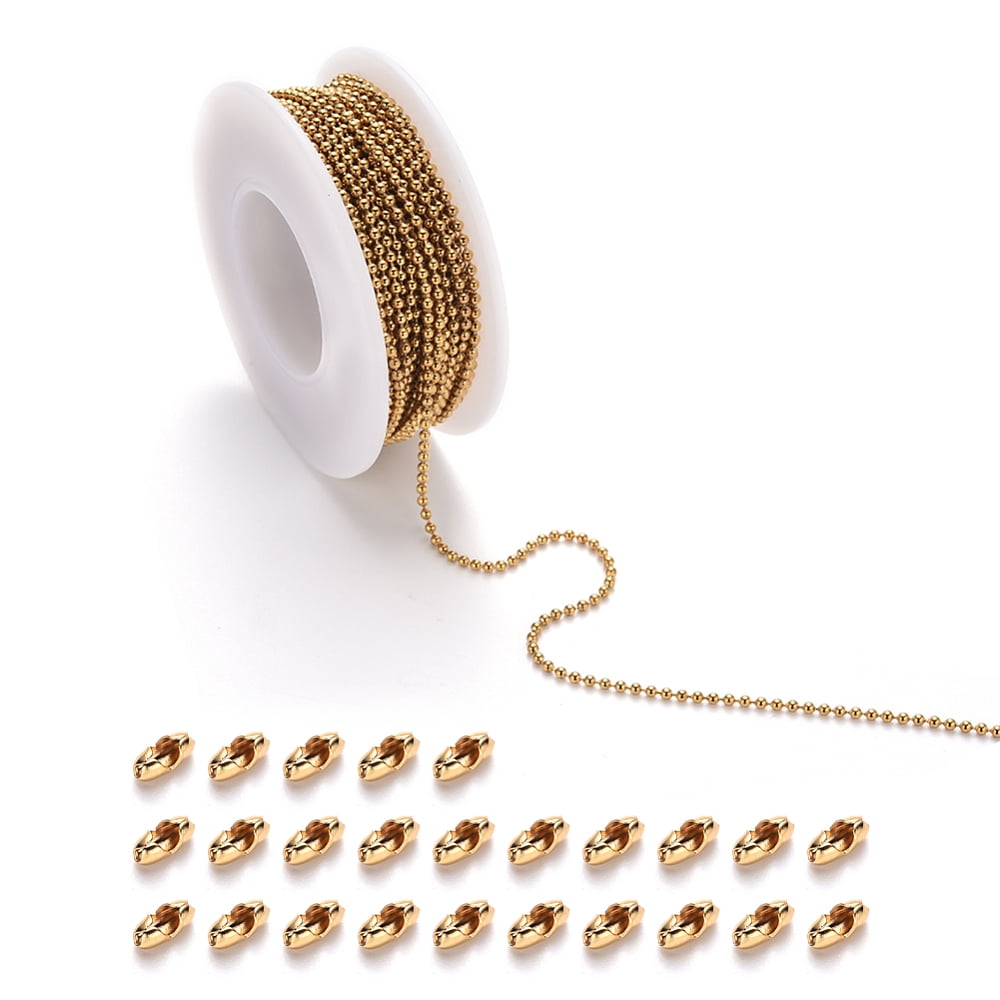 304 Stainless Steel Ball Chains and Ball Chain Connectors Set Golden 1 ...