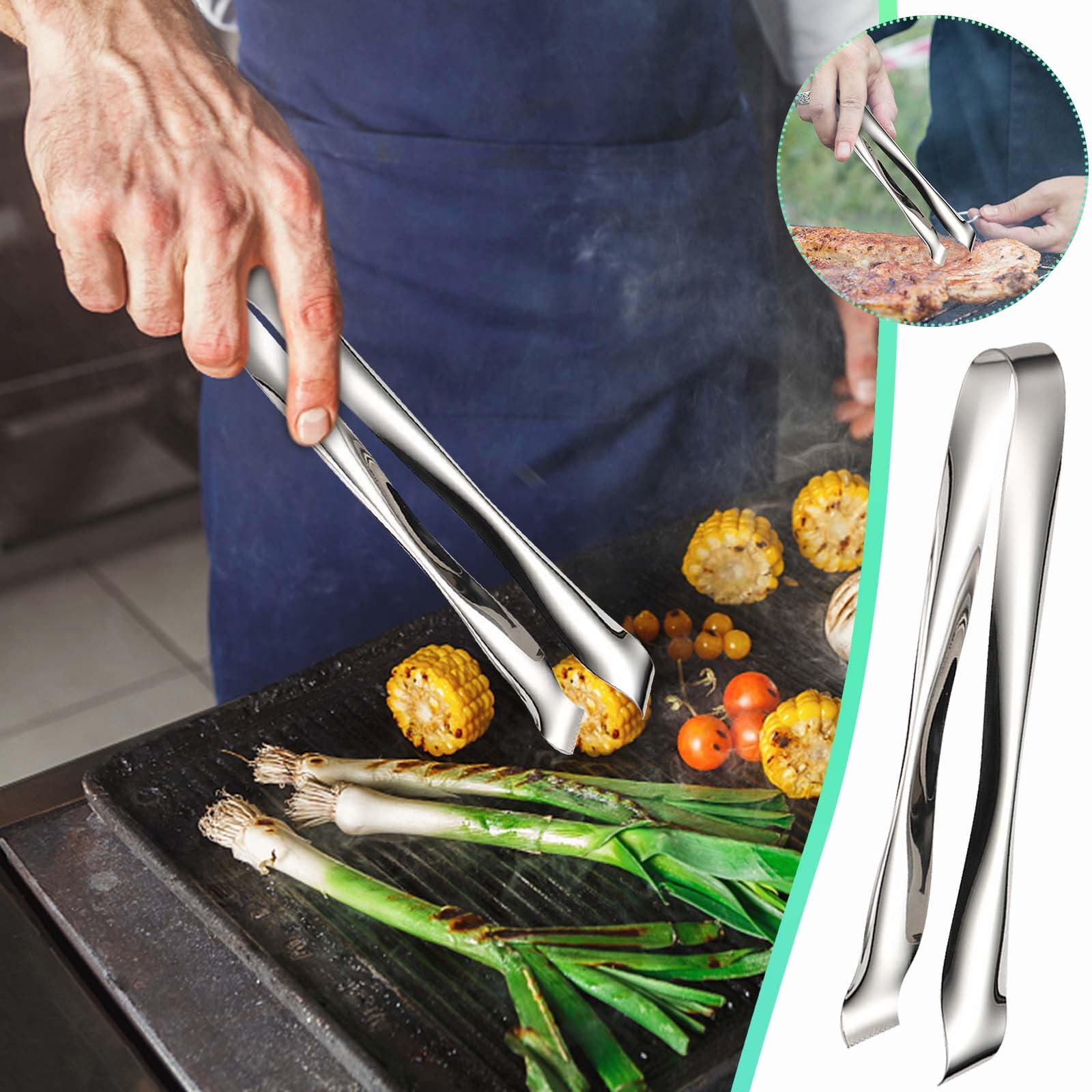 304 Stainless Steel Barbecue Clip & Shovel Set | Non Stick Cooking Tong ...