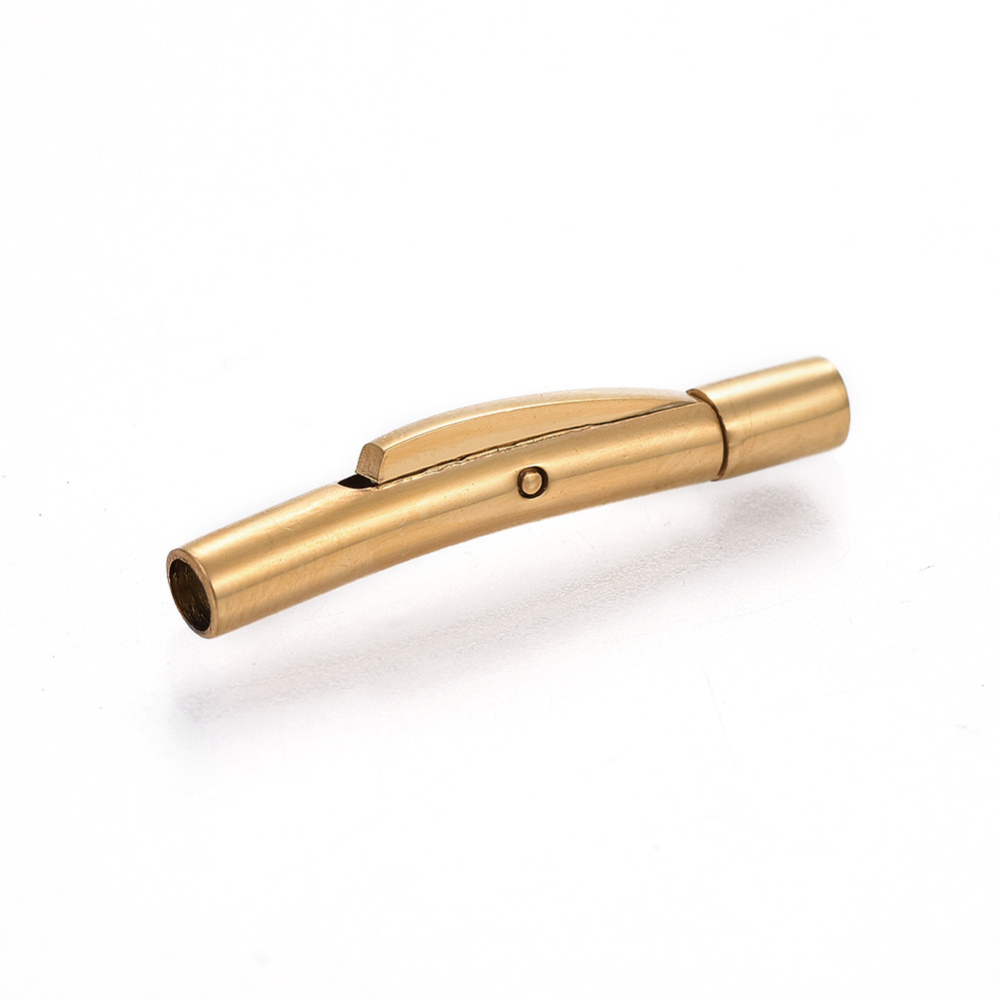 304 Stainless Steel Bayonet Clasps Tube Golden 22.5x3mm Hole: 2mm ...