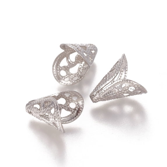 304 Stainless Steel Bead Cap 2-Petal Stainless Steel Color 12x11x8mm ...