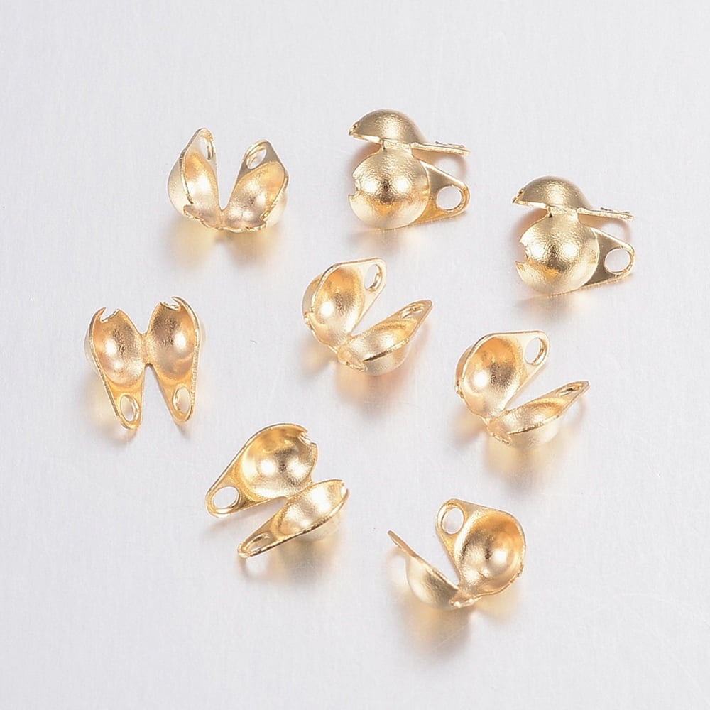 304 Stainless Steel Bead Tips Calotte Ends Clamshell Knot Cover Real ...