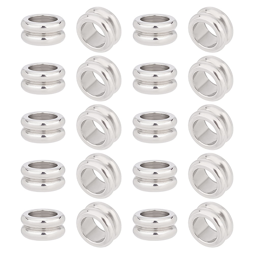 304 Stainless Steel Beads Column Stainless Steel Color 8x4mm Hole: 5mm ...