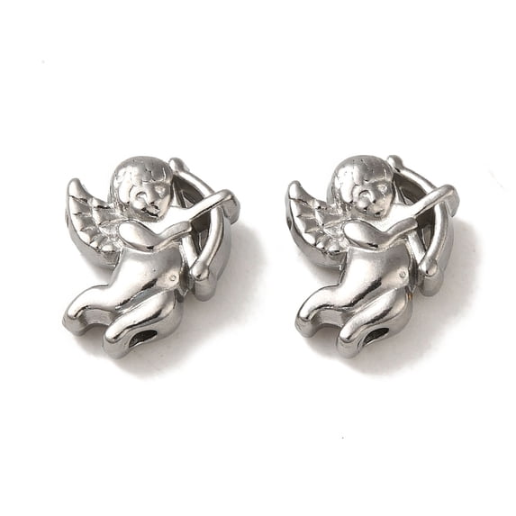 304 Stainless Steel Beads Cupid Stainless Steel Color 13x10.5x5mm Hole ...