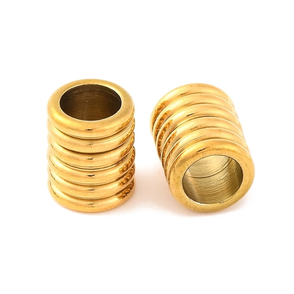 304 Stainless Steel Beads Grooved Beads Ion Plating (IP) Column Golden ...