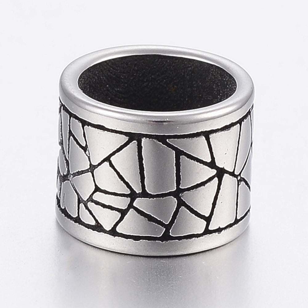 304 Stainless Steel Beads Large Hole Beads Column Silver 11x8mm Hole: 8 ...