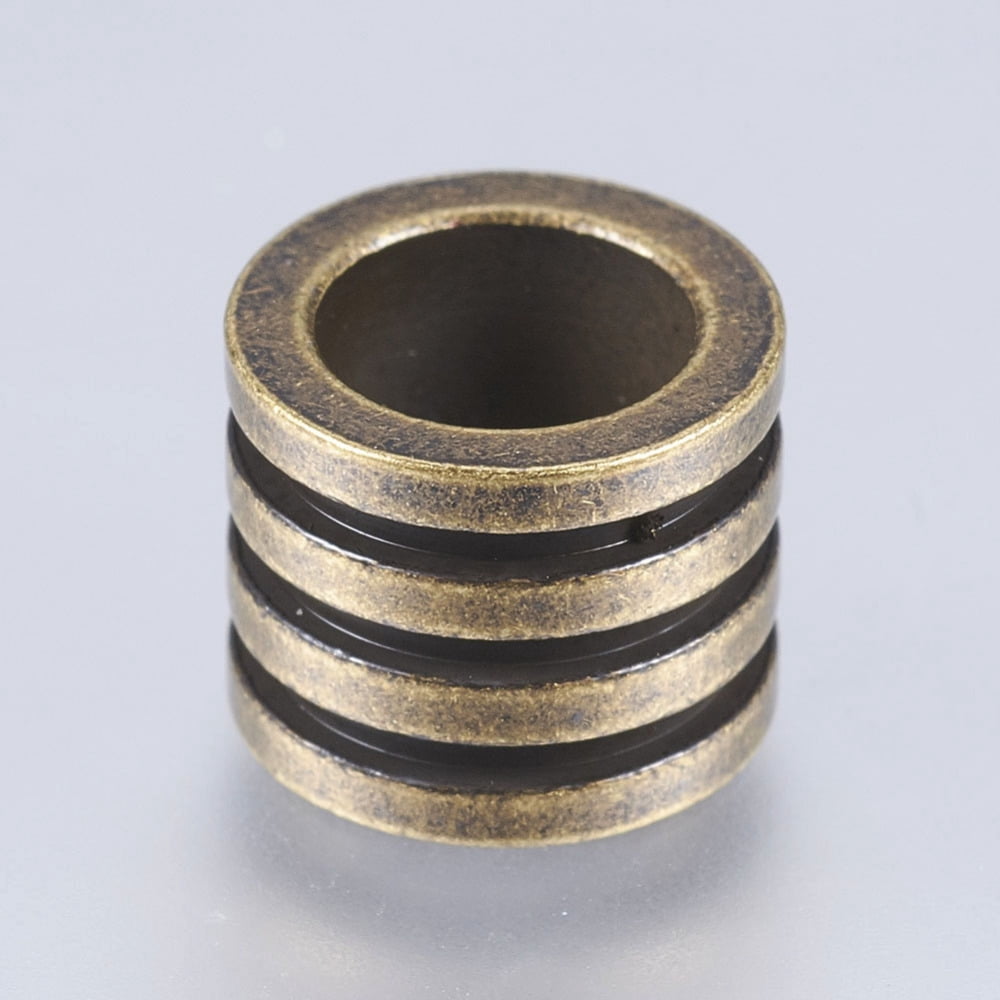 304 Stainless Steel Beads Large Hole Beads Column with Groove Bronze ...