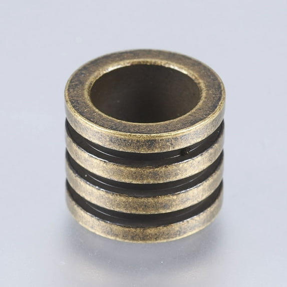 304 Stainless Steel Beads Large Hole Beads Column with Groove Bronze ...