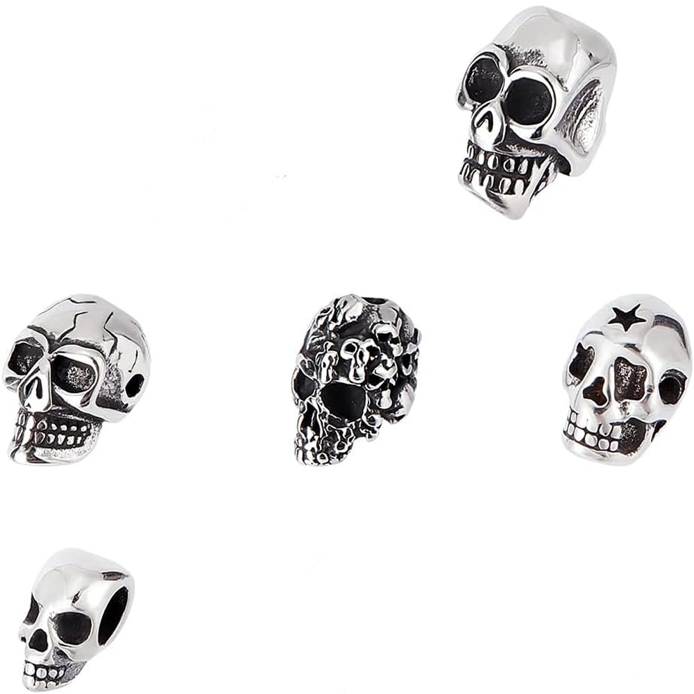 304 Stainless Steel Beads Silver 14~20x9~13x8.5~13mm Hole: 1.5~6mm ...