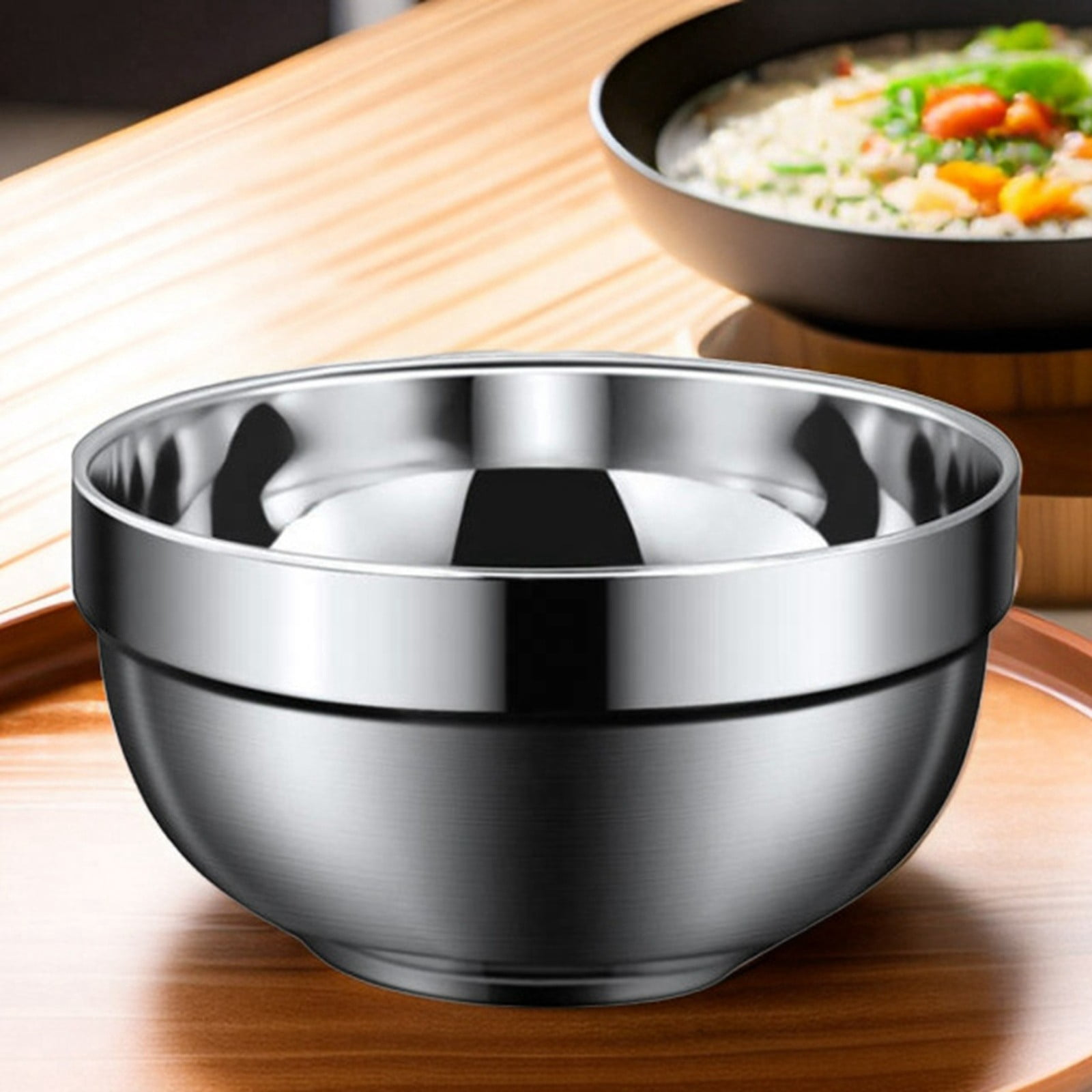 304 Stainless Steel Bowl Double Layer Insulated Rice Bowl Anti-Scald ...