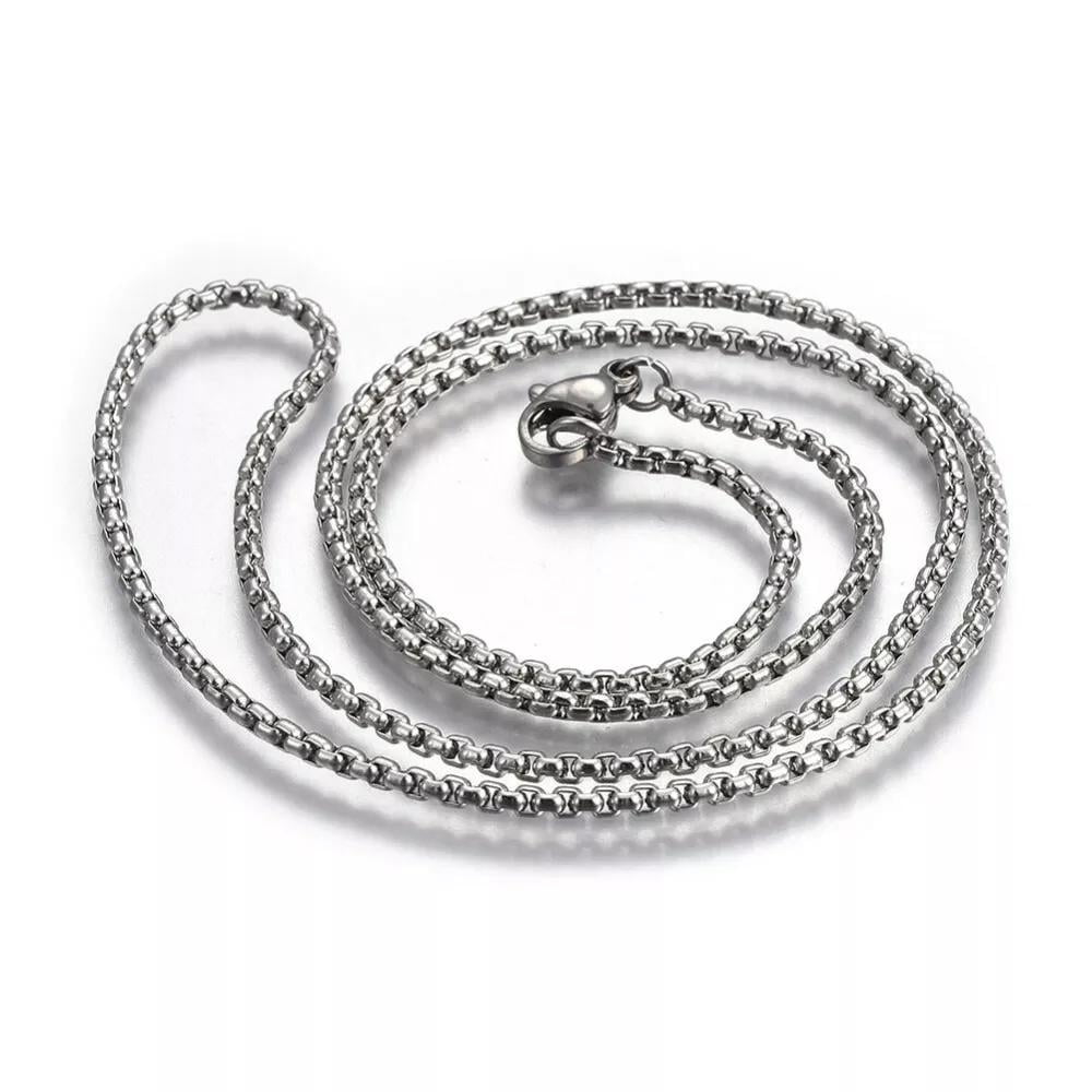 304 Stainless Steel Box Chain Necklaces Lobster Clasp Silver 19" To 31 ...