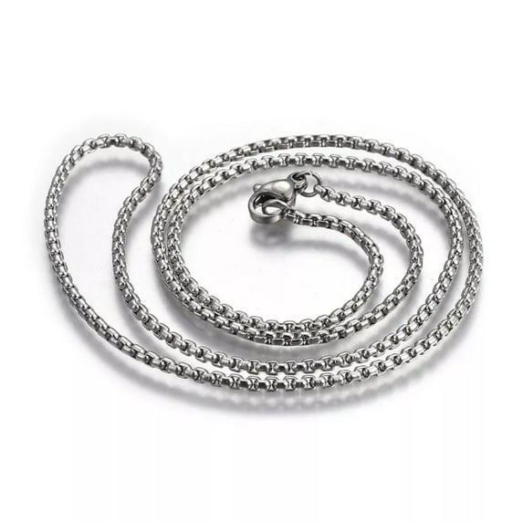 304 Stainless Steel Box Chain Necklaces Lobster Clasp Silver 19" To 31" P662 - Walmart.com