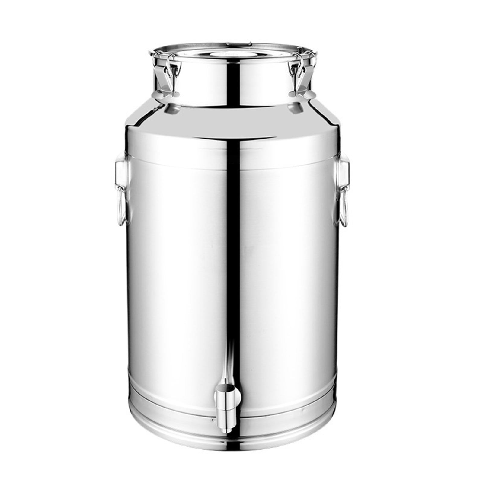 304 Stainless Steel Bucket with Lid, Airtight Milk Can Storage Bucket ...